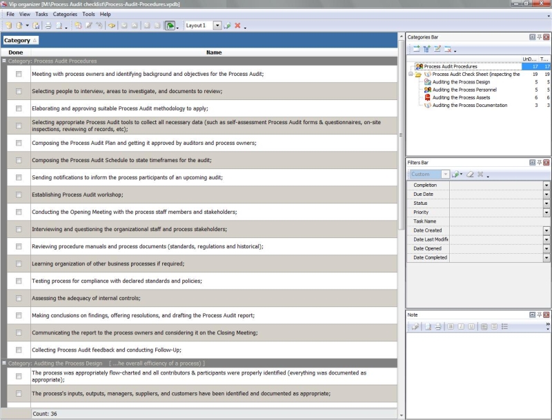 Process Audit Checklist To Do List Organizer Checklist PIM Time 
